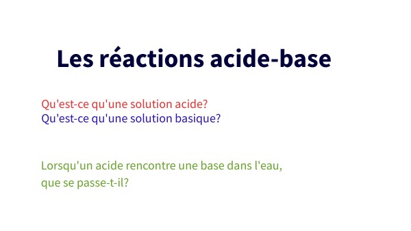 Solution acide ou basique? | Genially