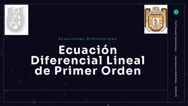 Ecuación Diferencial Lineal de Primer orden