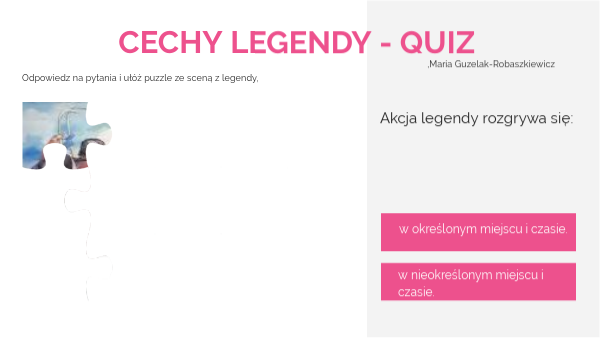 Cechy legendy - quiz | Genially