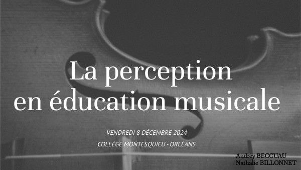 FORMATION PERCEPTION