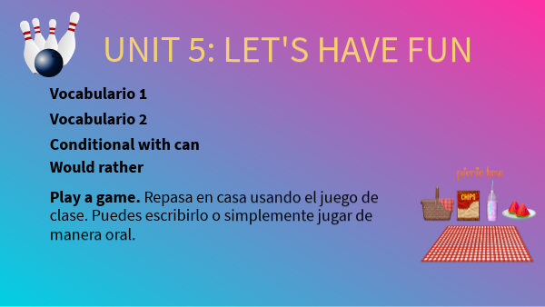 UNIT 5: LET'S HAVE FUN | Genially