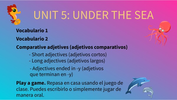 UNIT 5: UNDER THE SEA | Genially