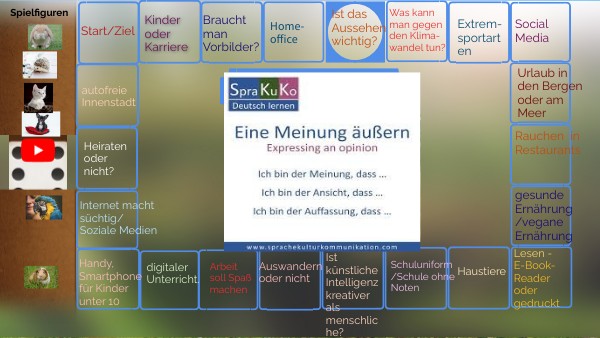 Eine Meinung äußern - Brettspiel | Genially