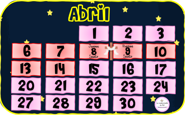 Calendario de tareas de Abril | Genially