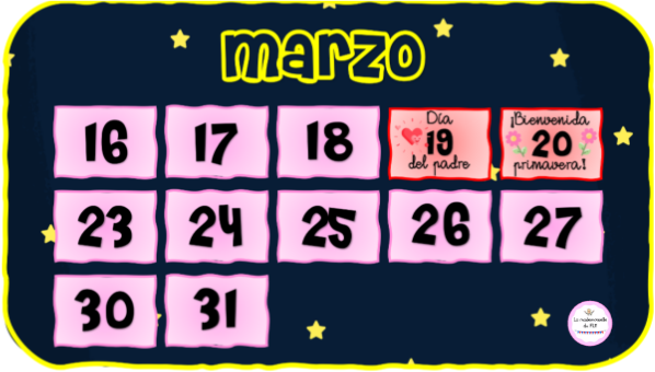 Calendario de tareas de Marzo | Genially