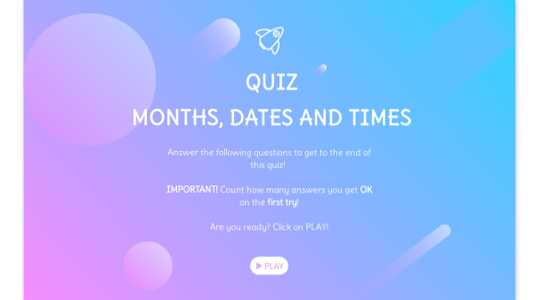 6th - Months, Dates and Times | Genially