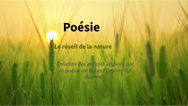 poésie le réveil de la nature