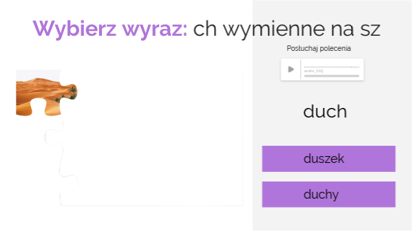 Gra - ch wymienne na sz | Genially