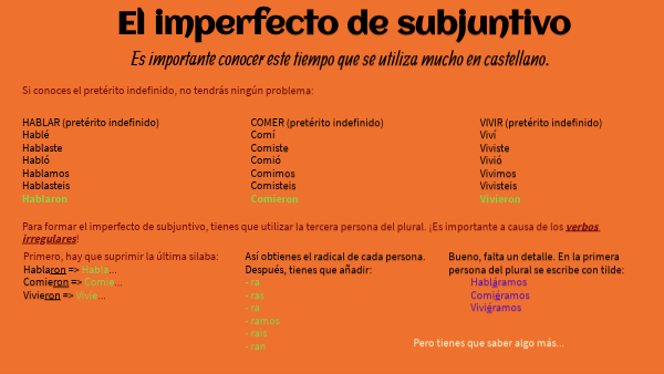 Imperfecto de subjuntivo | Genially