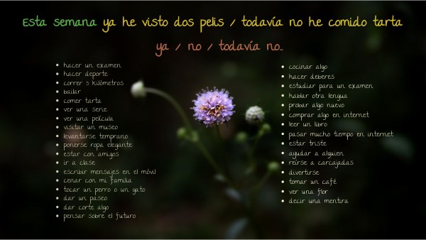 ¿Qué has hecho esta semana?