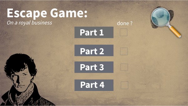 Escape Game - Sherlock and the missing crown | Genially