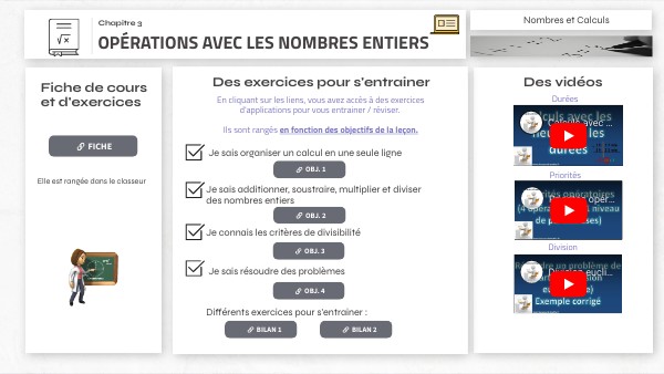 3 - Opérations avec les nombres entiers | Genially