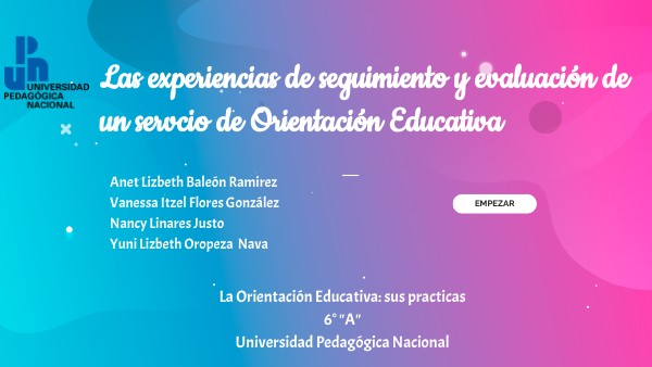 Experiencias de seguimiento y evaluación de un servicio de Orientación | Genially