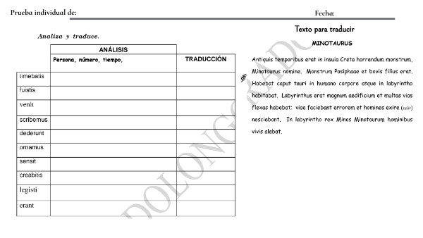 Prueba de latín Individual Final