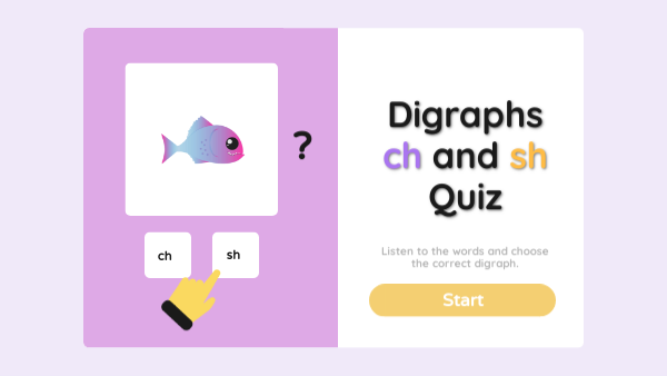 Digraphs ch and sh Quiz