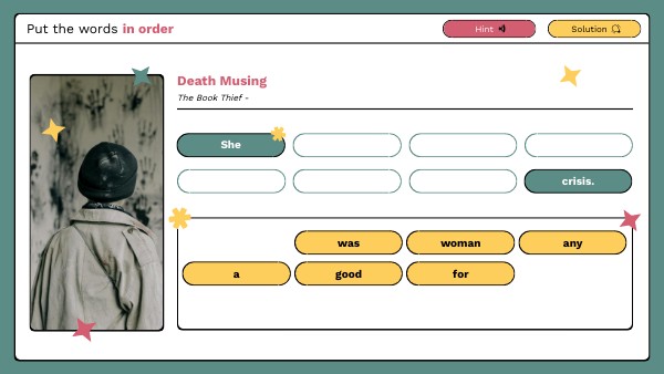 Book Thief - Word Order