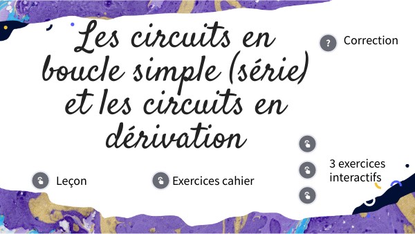 circuit série et dérivation 5ème | Genially