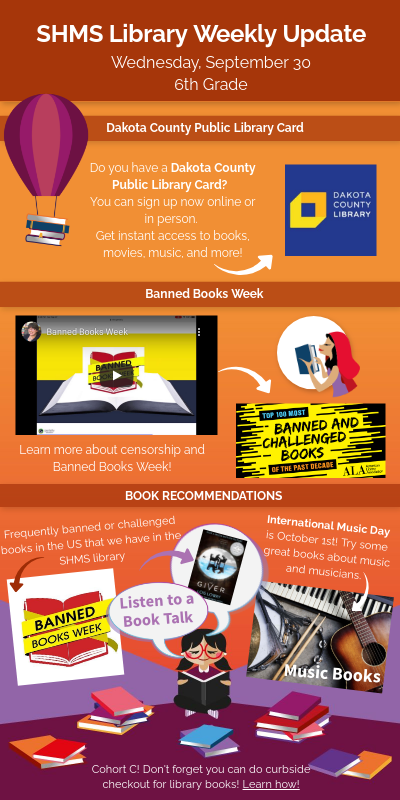 Sept 30 All 6th Library Weekly Update