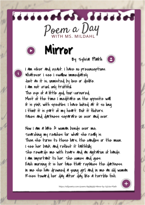 Poem a Day - Mirror | Genially