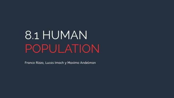 8.1 Human Population.