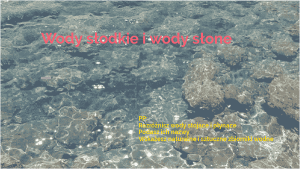 Wody słodkie i wody słone