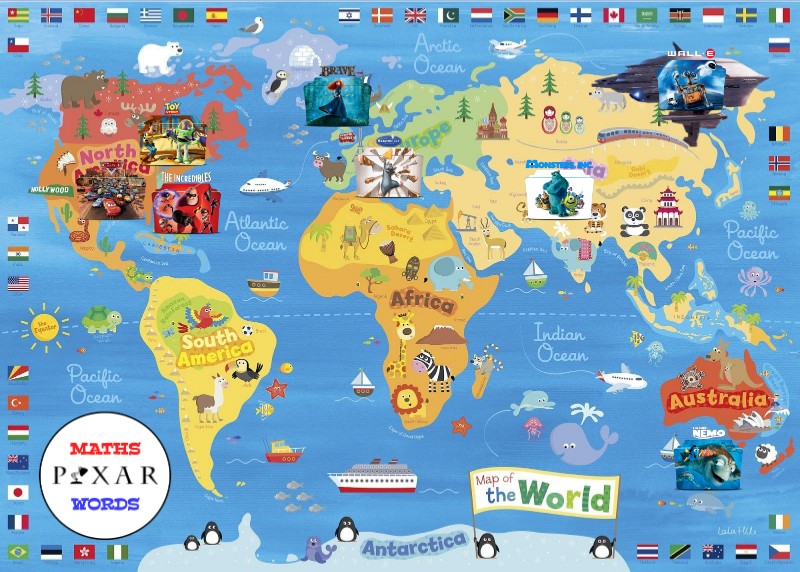 Pixar Maths-Words mapa