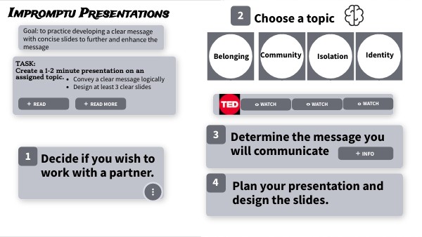 Delivery - Impromptu Presentations | Genially