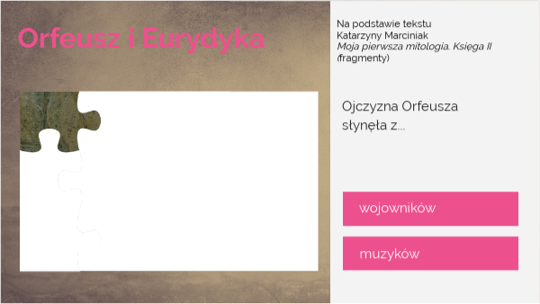 Orfeusz i Eurydyka_ puzzle | Genially