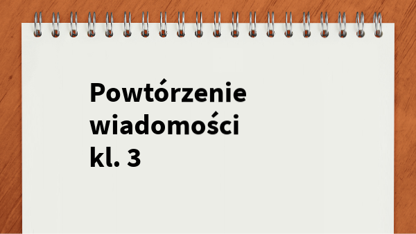 powtórka listopad kl3 | Genially