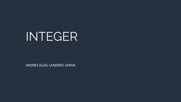INTERGER