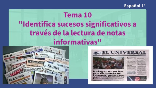 Notas informativas 1° Español | Genially