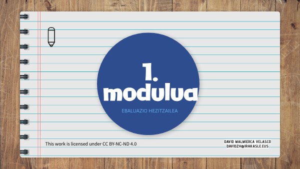 1. MODULUA, Ebaluazio Hezitzailea