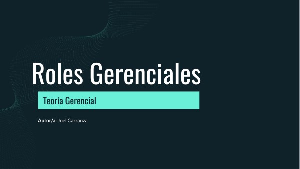 ROLES GERENCIALES | Genially