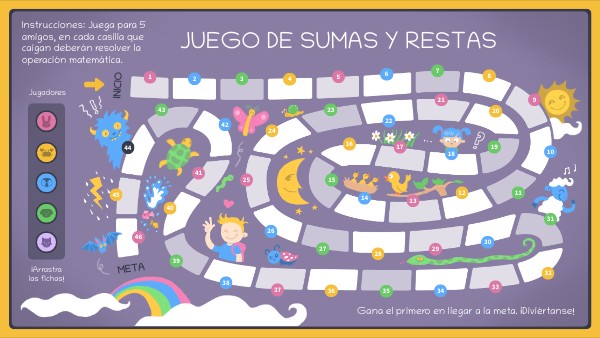 Juego de mesa | Sumas y restas | Genially