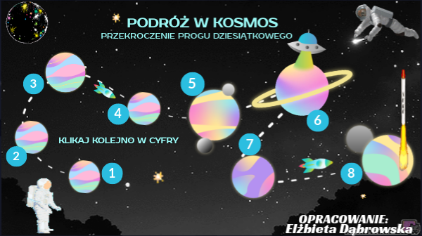 DOMOWE NAUCZANIE KLASA 1B 15.04.2020 - PODRÓŻ W KOSMOS, PRZEKROCZENIE PROGU DZIESIĄTKOWEGO ...