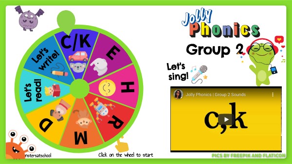 PHONICS WHEEL: GROUP 2 | Genially