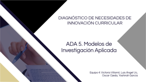 ADA 5 _ Modelos de investigación aplicada