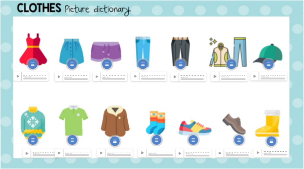 CLOTHES - picture dictionary