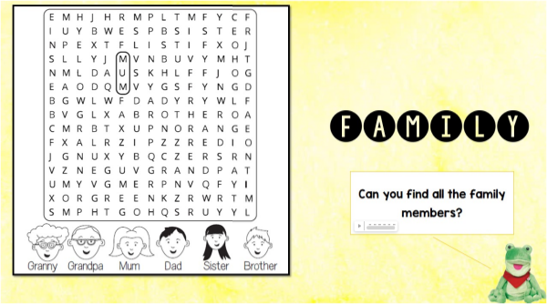 Family wordsearch | Genially
