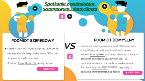 Podmiot domyślny i szeregowy kl. 5 | Genially