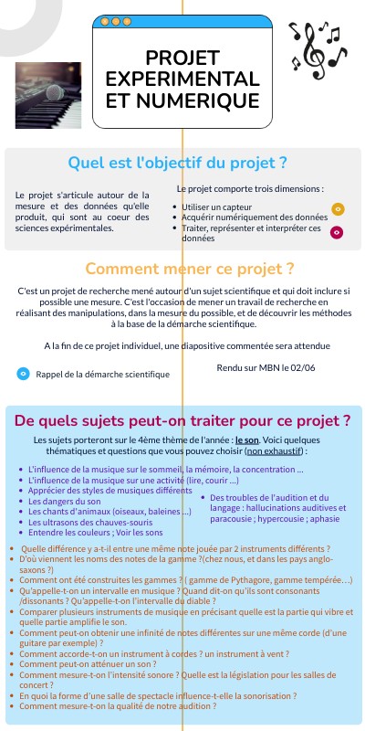 1ES - Projet expérimental et numérique (SVT et PC) | Genially