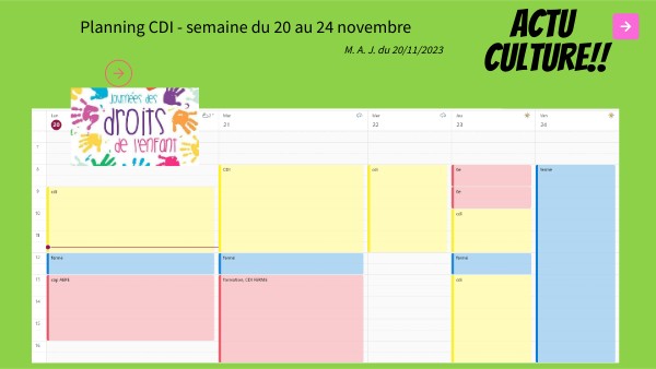 Planning du CDI