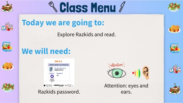 Class Menu (editable)