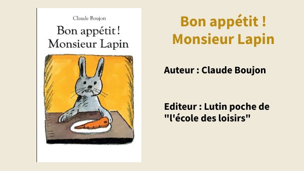 Bon appétit! Monsieur Lapin | Genially