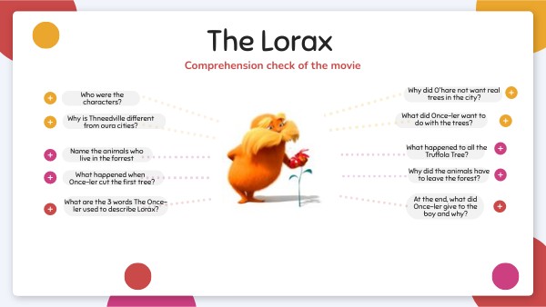 #QUIZ The Lorax movie comprehension check | Genially