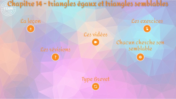 3e - chapitre 14 - triangles égaux et triangles semblables