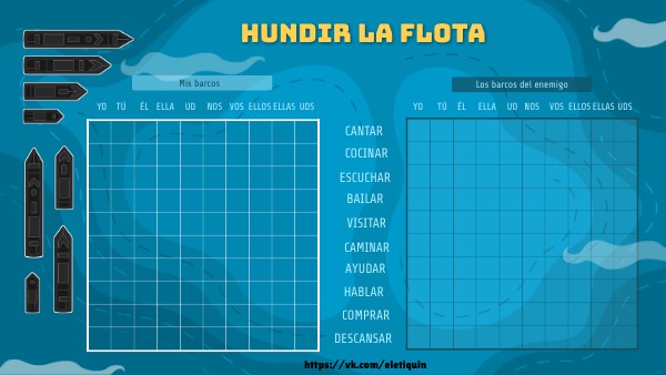 HUNDIR LA FLOTA: VERBOS -AR | Genially
