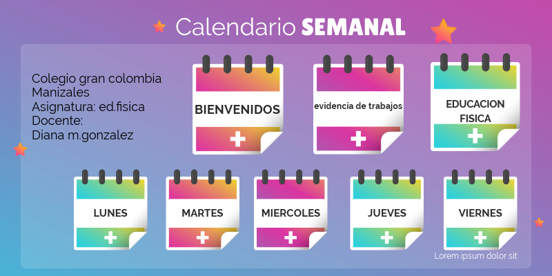 calendario semanal. ed.fisica
