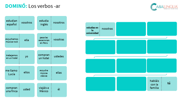 El dominó de los verbos -ar