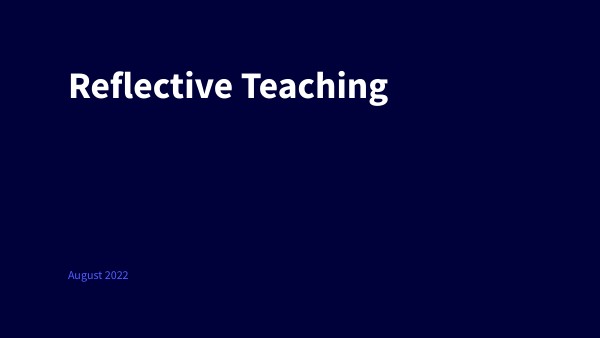 Reflective teaching | Genially